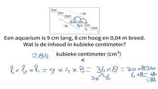 Reken de maten om en bereken de inhoud in liter [3]